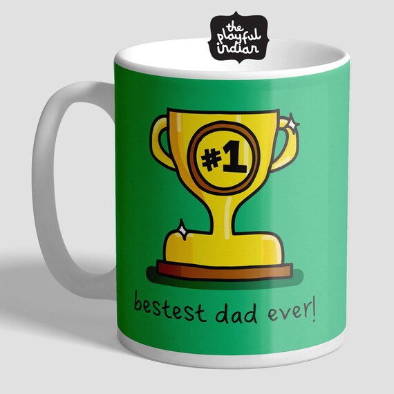Best Dad Trophy Number 1 Mug Birthday Father's Day - Etsy
