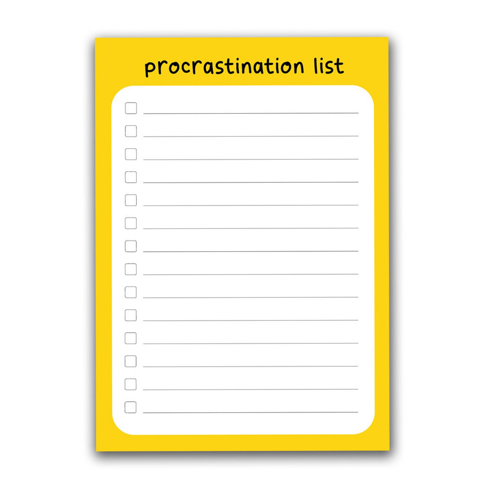 Procrastination List - A6 Memo Pad / Listpad / Notepad - Etsy