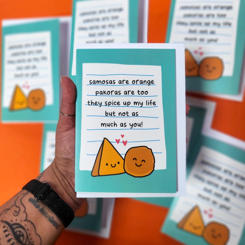 Funny Indian Food Card: Samosas, Anniversary, Valentine's - Etsy