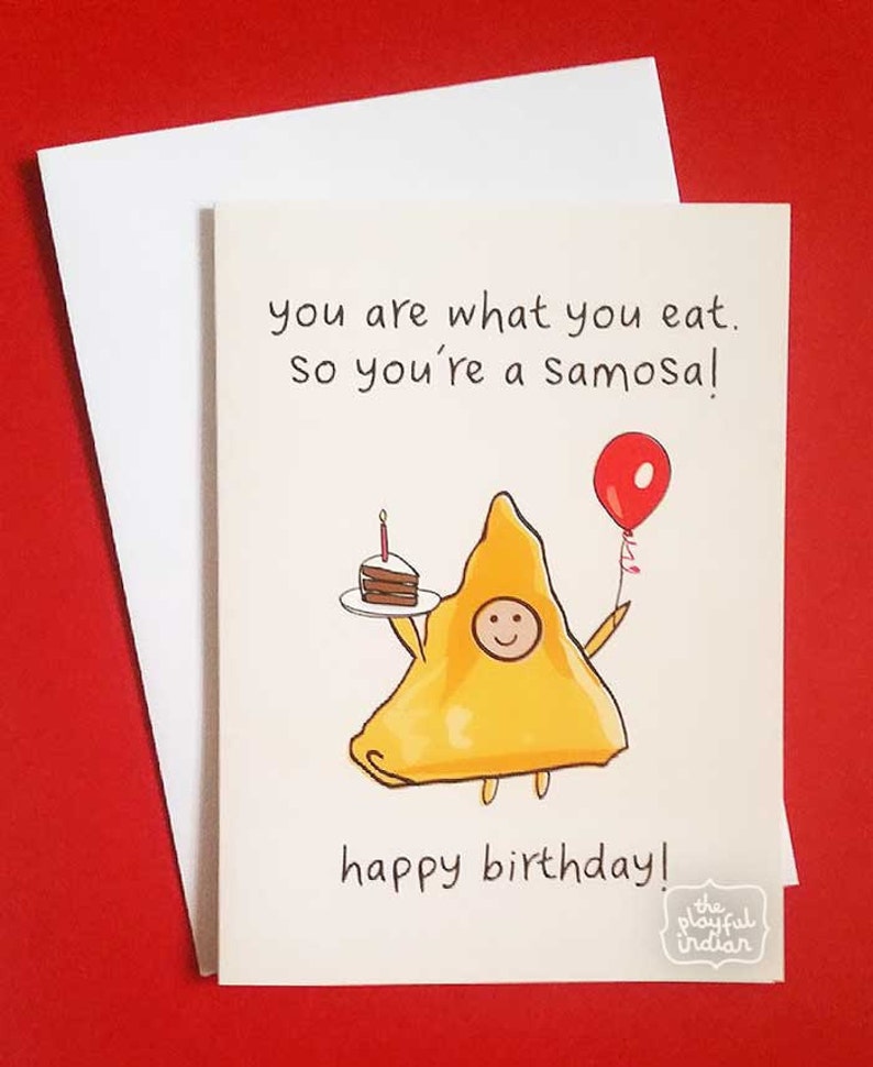 You're A Samosa Birthday Card Cute & Funny Asian/indian - Etsy