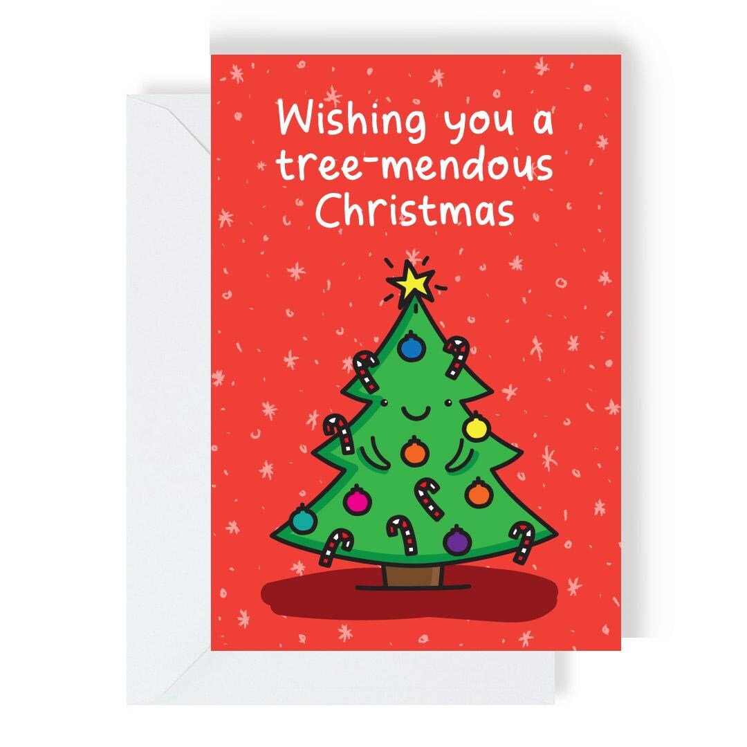 Wishing You A Tree-mendous Christmas Greeting Card - Etsy