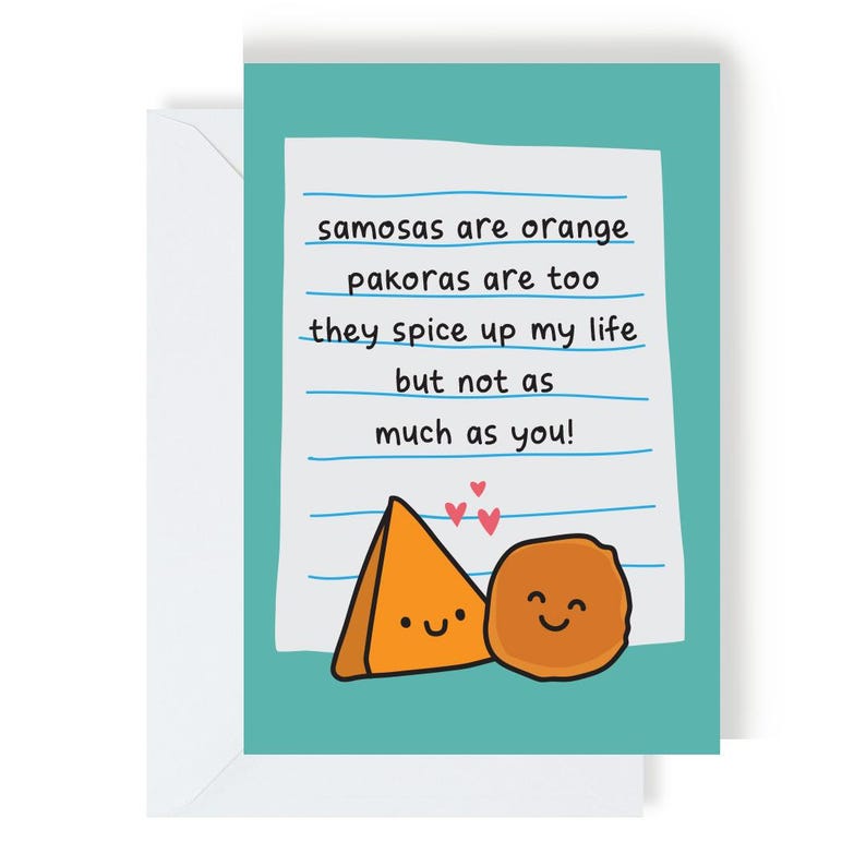 Funny Indian Food Card: Samosas, Anniversary, Valentine's - Etsy