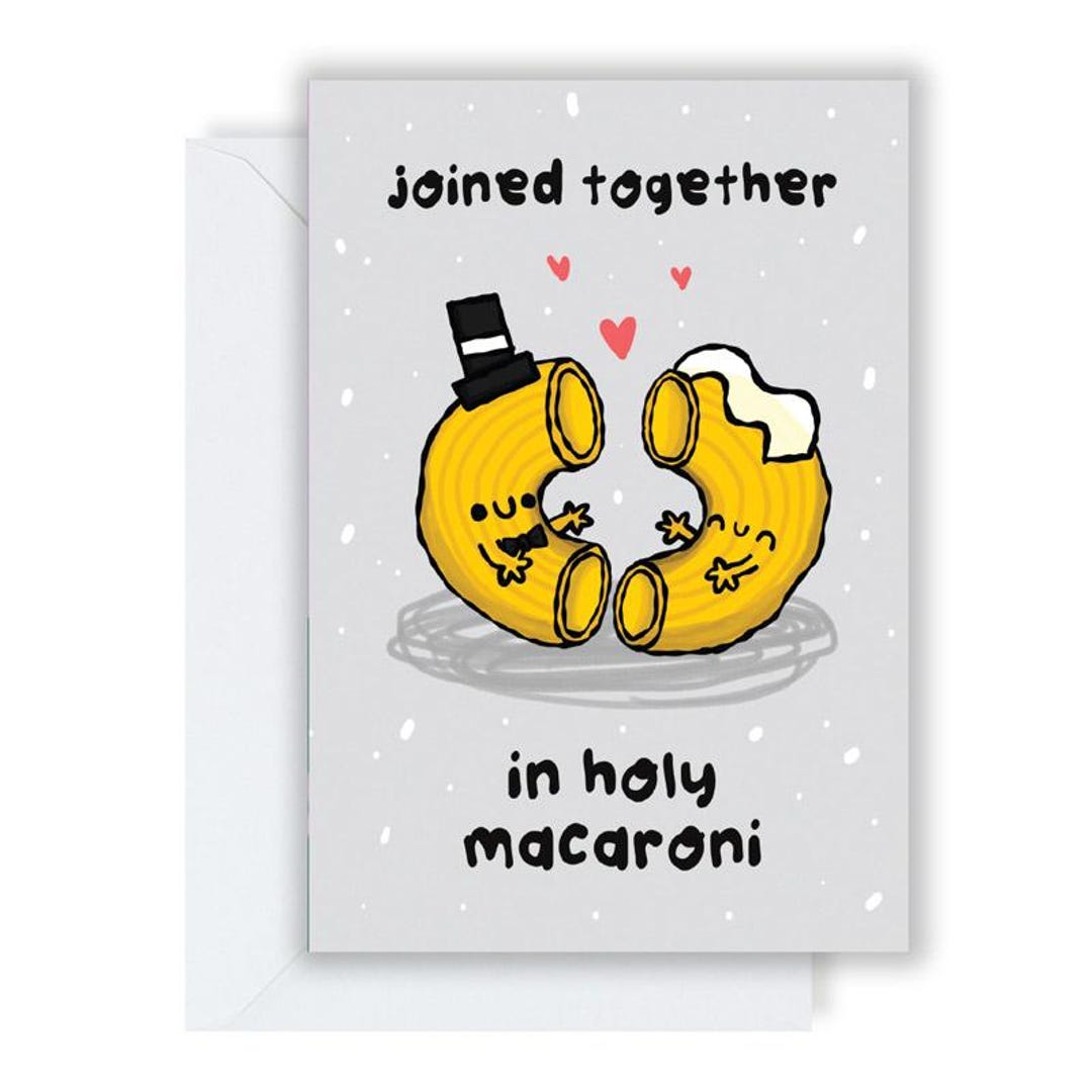 Joined Together in Holy Macaroni Card - Etsy