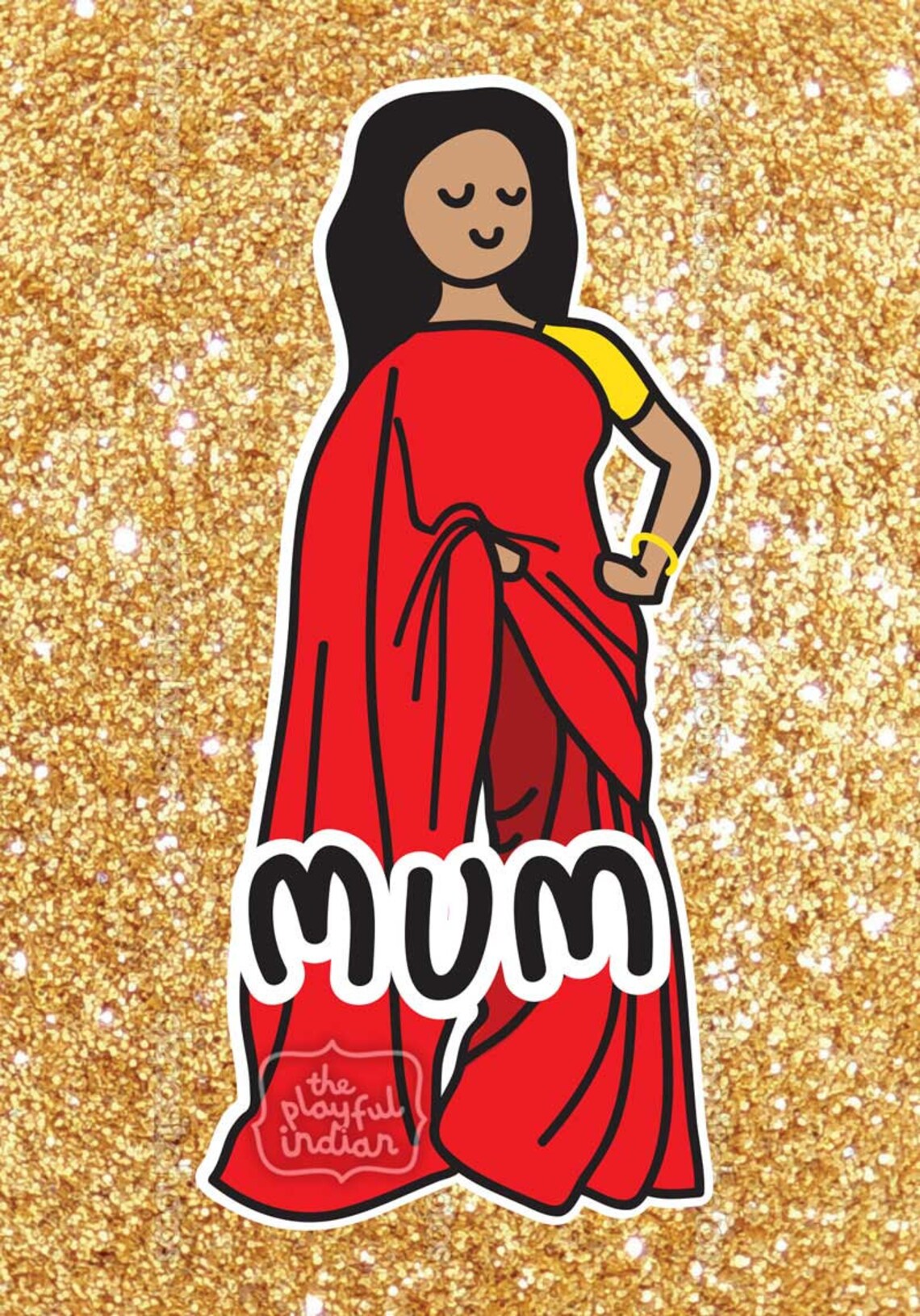 Emoji Lady in Sari Mum Mother's Day Greeting Card - Etsy