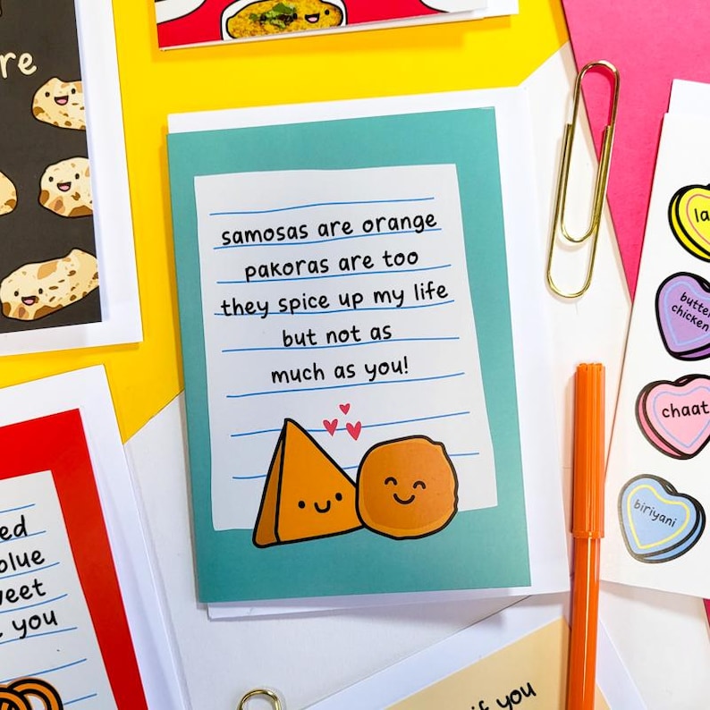 Funny Indian Food Card: Samosas, Anniversary, Valentine's - Etsy