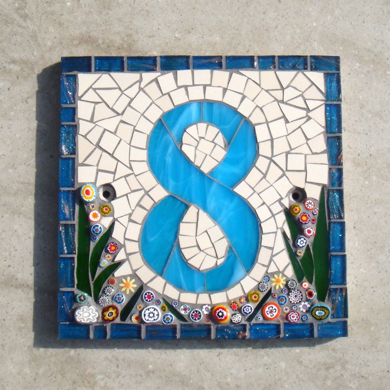 Mosaic Address Sign - Etsy