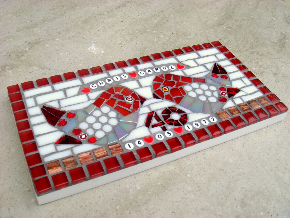 Ruby Wedding Anniversary Gift Wall Plaque 40th Love Birds | Etsy