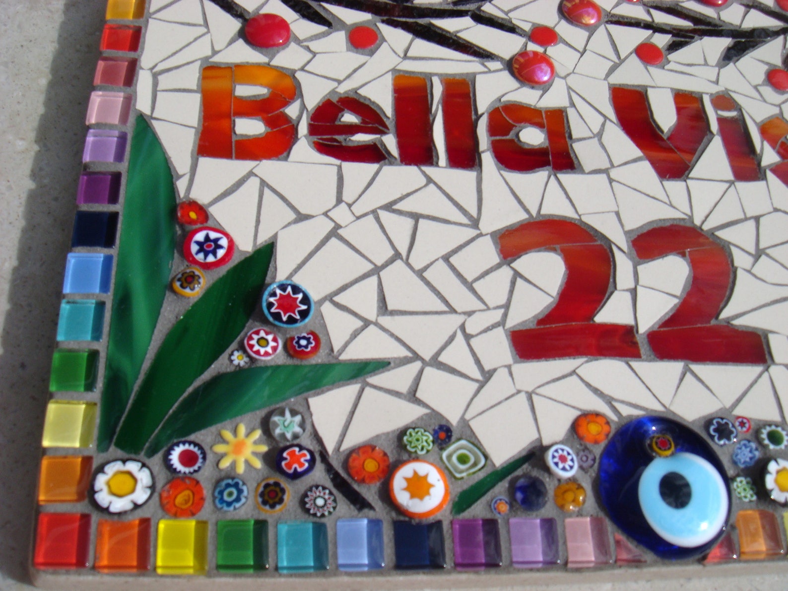 Rainbow Mosaic House Sign: Custom Address Name Plaque - Etsy UK