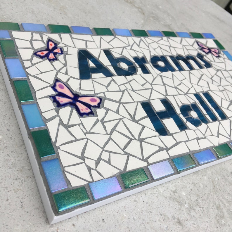 Mosaic House Name Street Address House Sign Name Plaque - Etsy