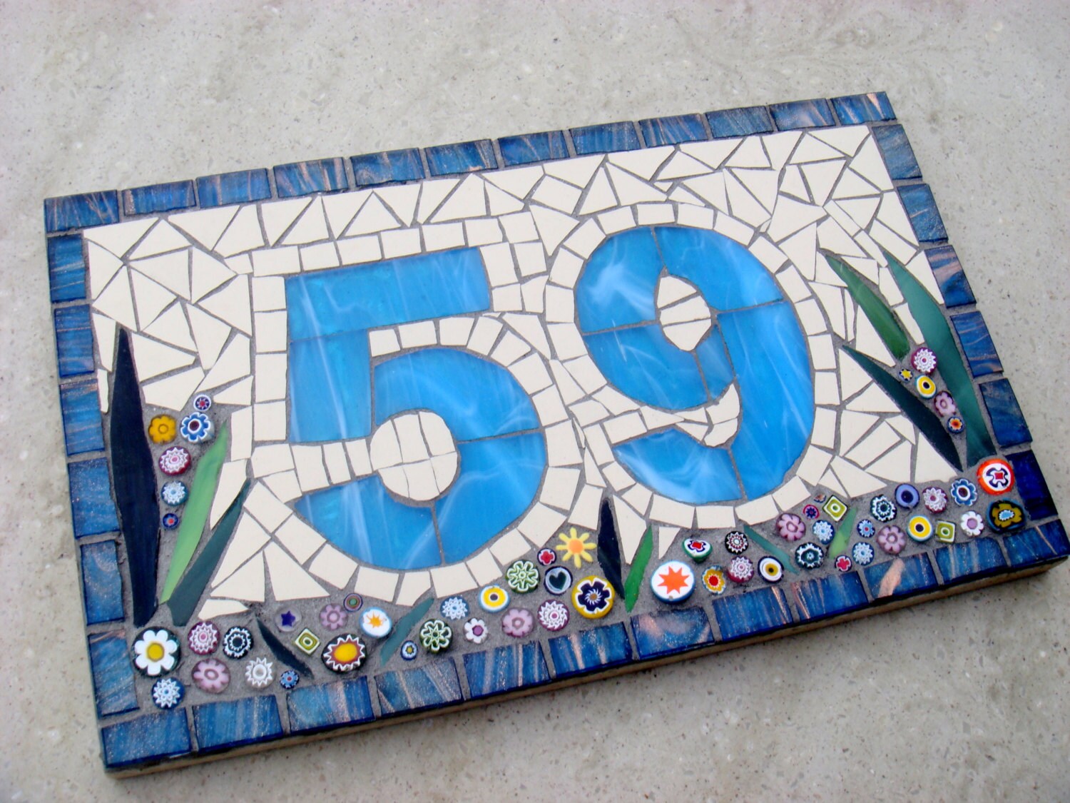 Mosaic House Number Door Number Address Plaque Number - Etsy