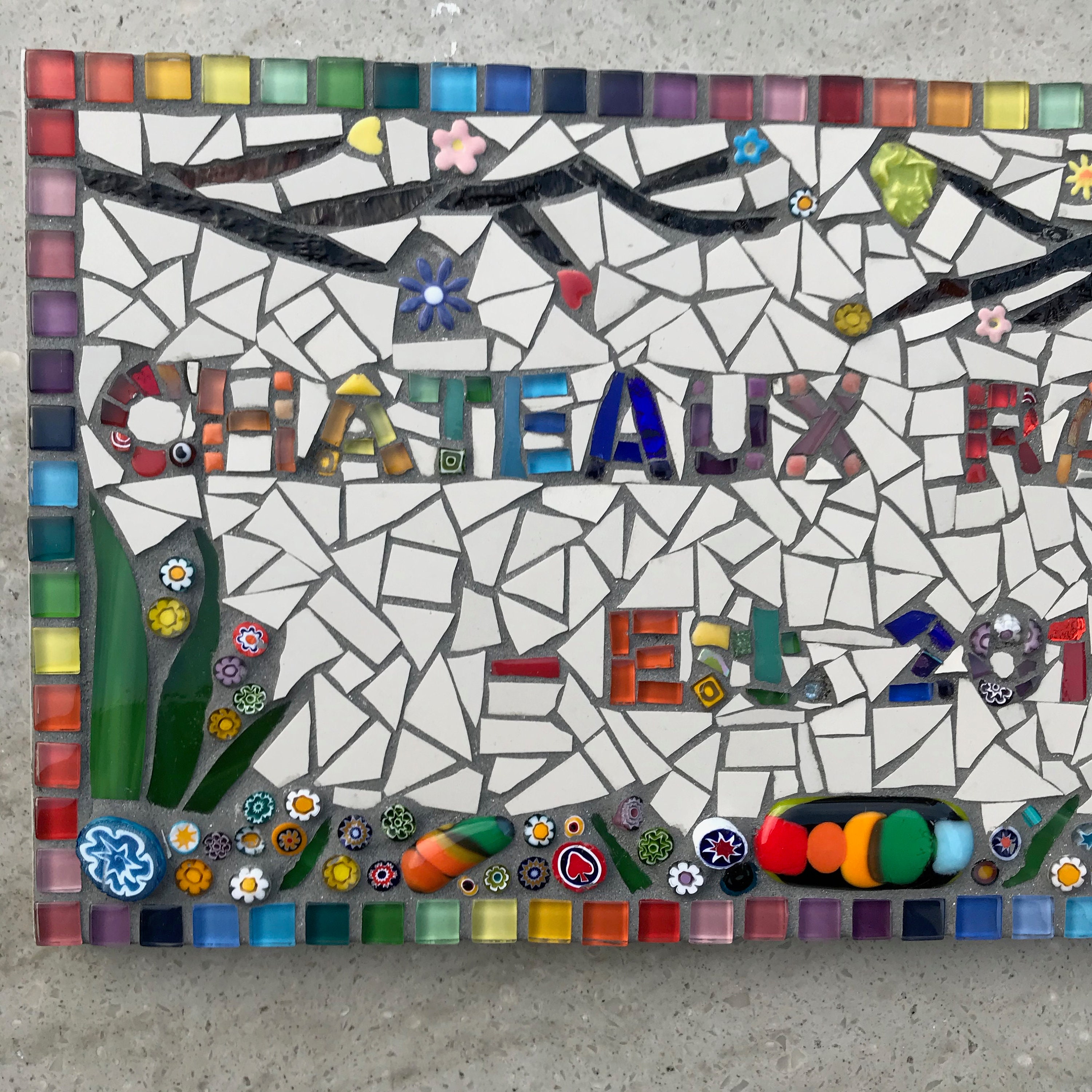 Rainbow Personalised Mosaics Made to Order House Sign - Etsy