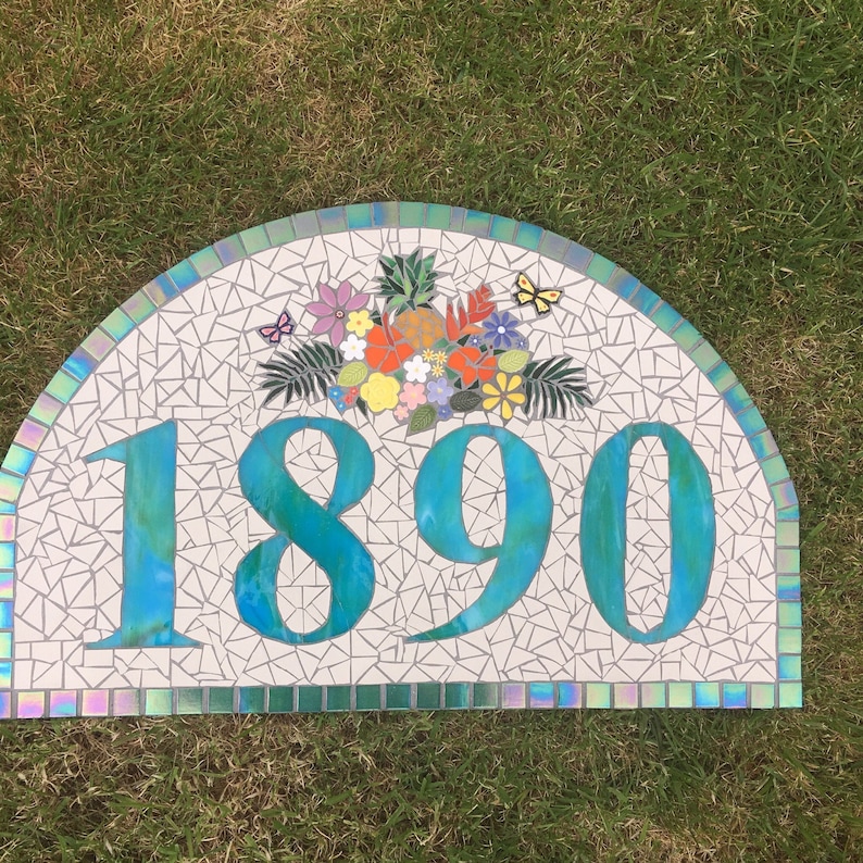 Large Rounded Tropical Number Plaque 4 Digit Number Plate - Etsy