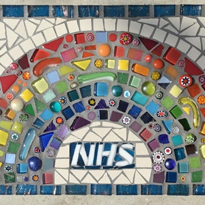 Rainbow NHS Gift, Mosaic, Plaque, Glass, Ceramic, Sign, Plaque, Yard ...