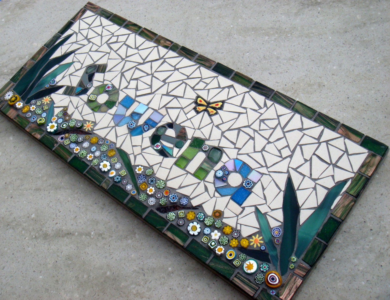 Custom Mosaic House Number Sign: Decorative Address Plaque - Etsy