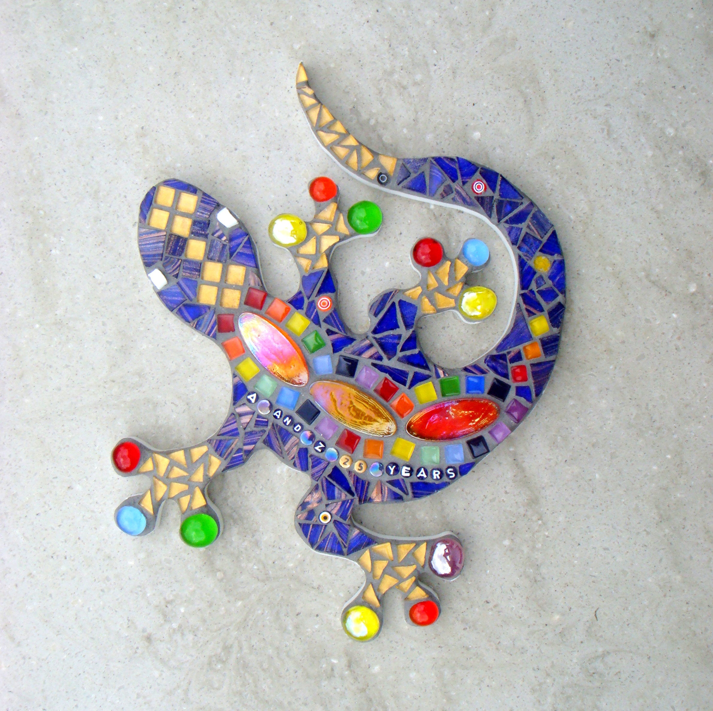Mosaic Gecko Personalised Personalized Multicolour - Etsy UK
