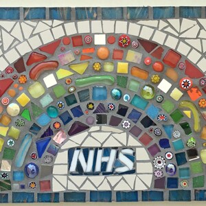 Rainbow NHS Gift, Mosaic, Plaque, Glass, Ceramic, Sign, Plaque, Yard ...