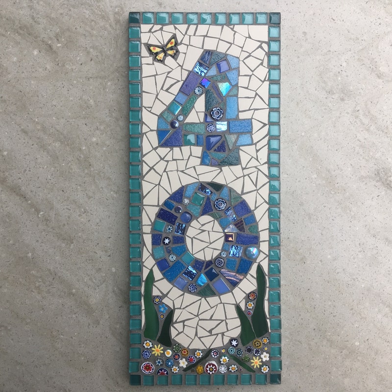 Mosaic House Number - Etsy