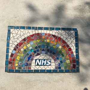 Rainbow NHS Gift, Mosaic, Plaque, Glass, Ceramic, Sign, Plaque, Yard ...