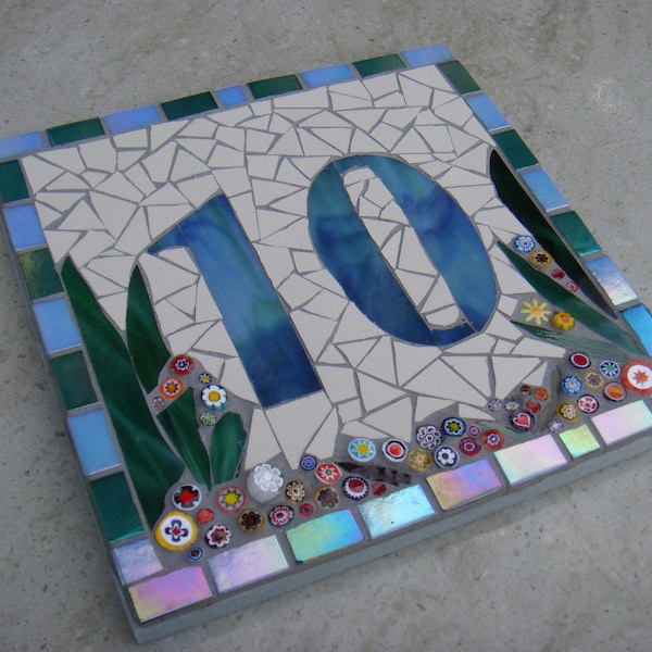 Mosaic House Number - Etsy UK