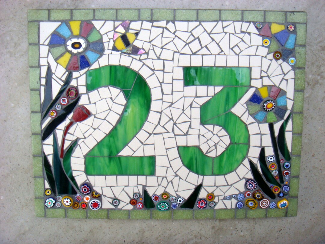 Custom Mosaic House Number, Sign, Plaque, Street Address, Yard Art ...