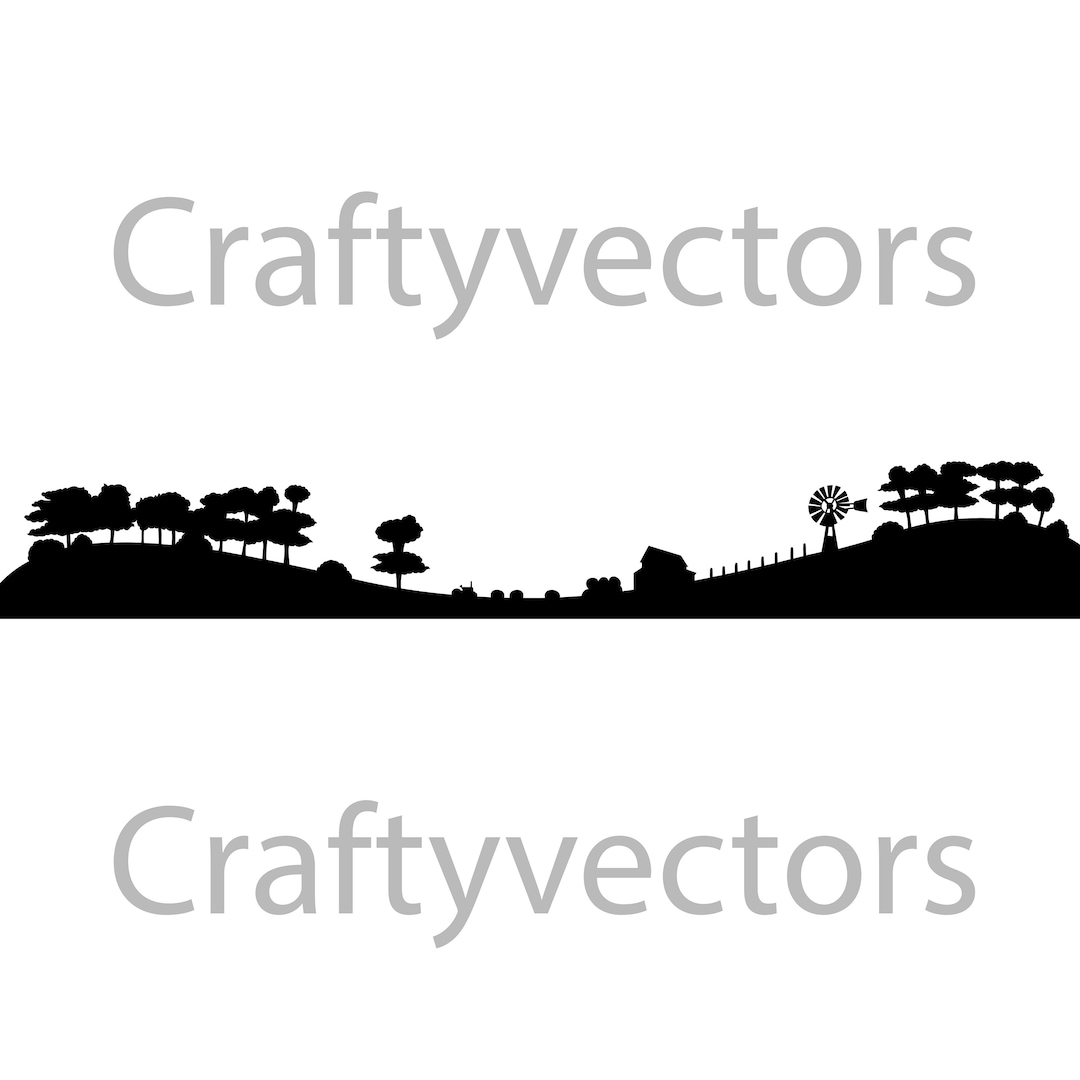 Countryside Skyline Vector File - Etsy