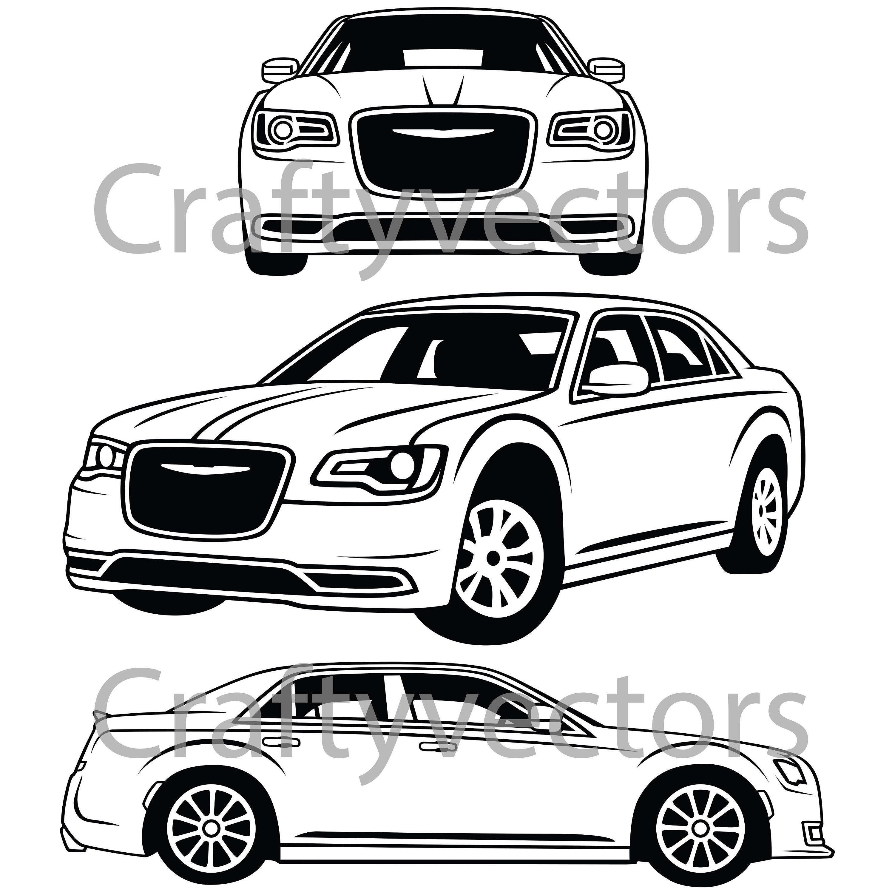 Chrysler 300 2016 Vector File | Etsy