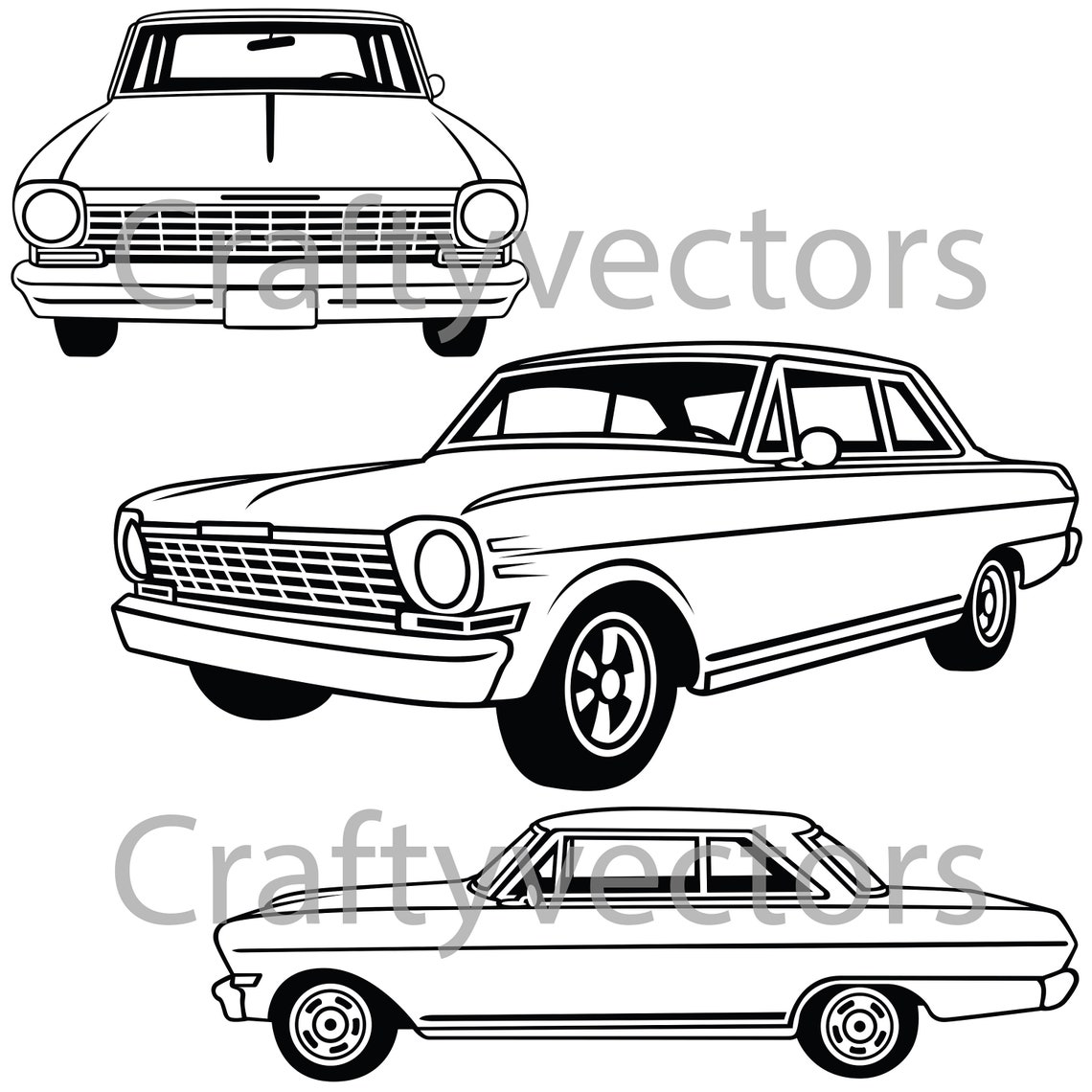 Chevrolet Nova 1964 Vector File | Etsy