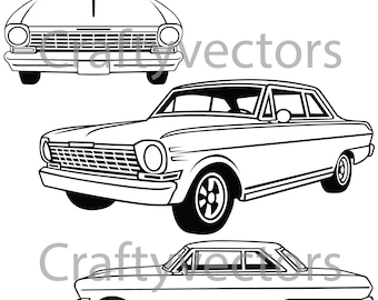 Car svg eps jpg 1967 Chevrolet Nova svg Illustration Car Vector ...