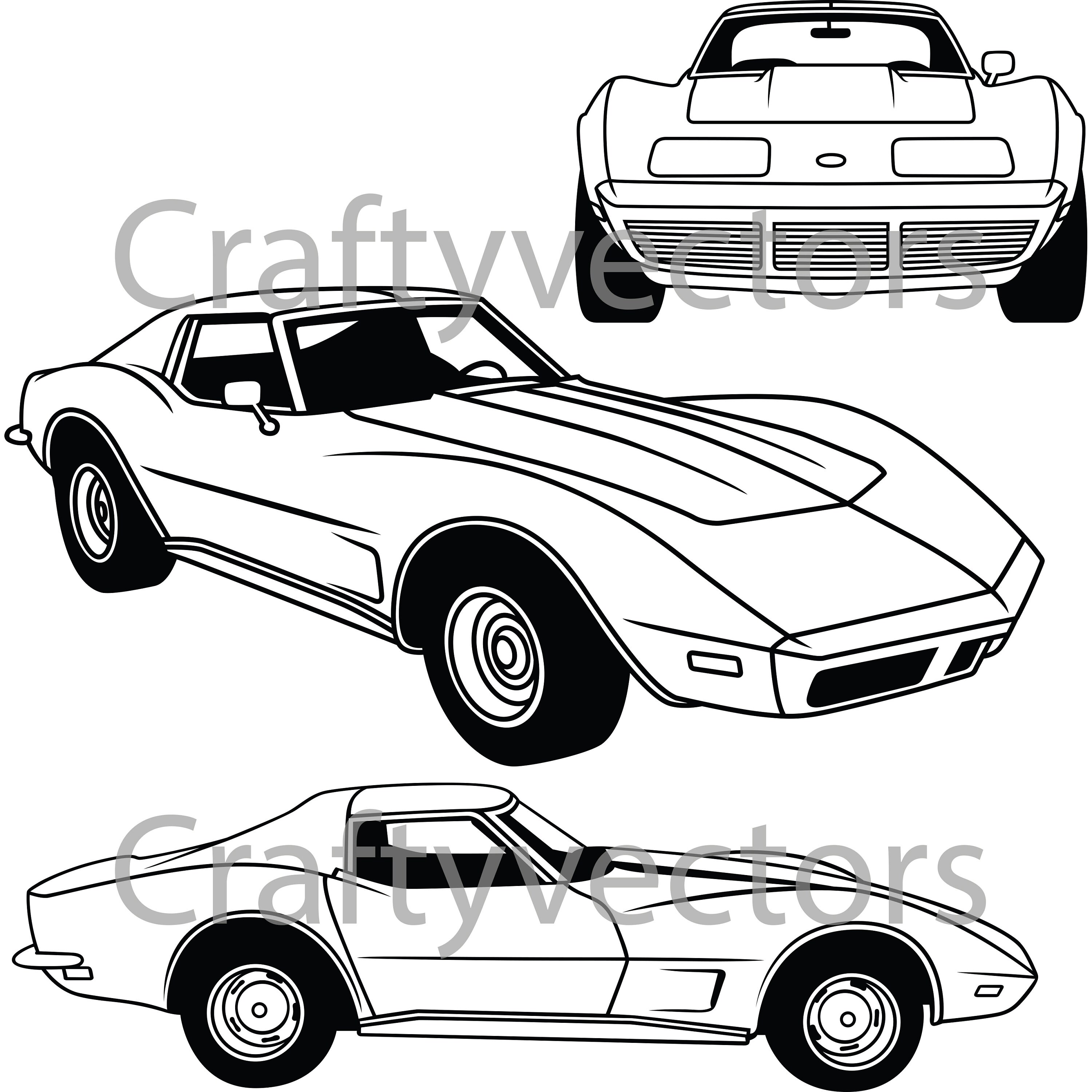 Corvette 1971 C3 Vector File | Etsy