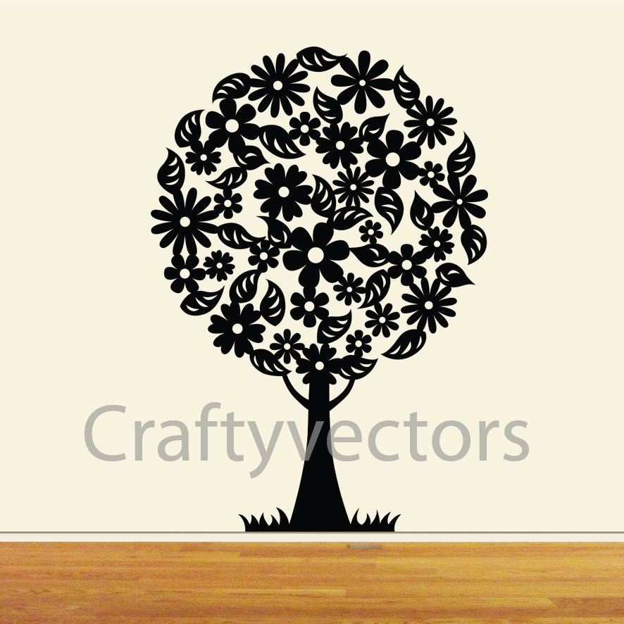Flower Tree SVG File. | Etsy