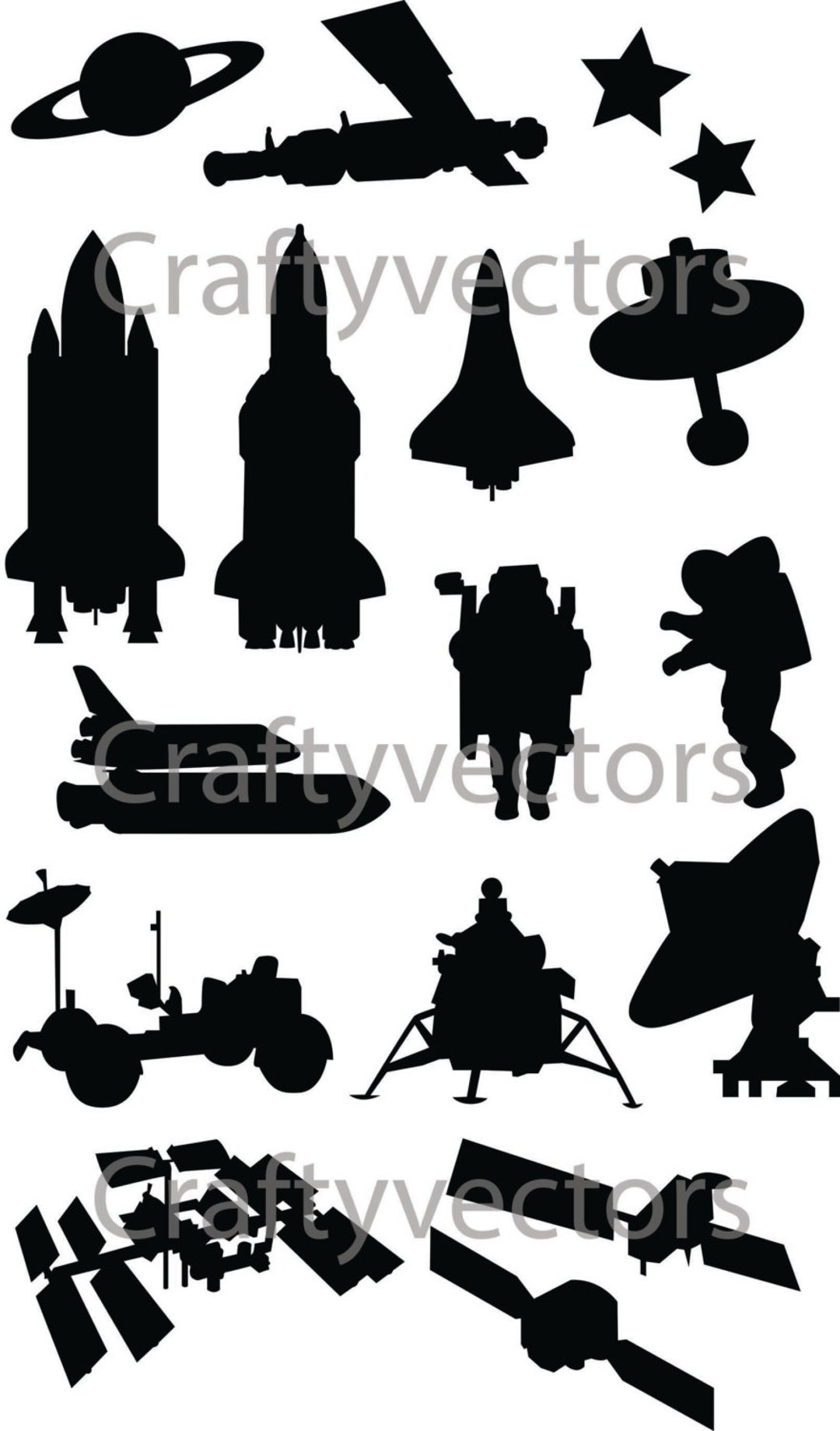 Space Silhouettes Vector File SVG - Etsy
