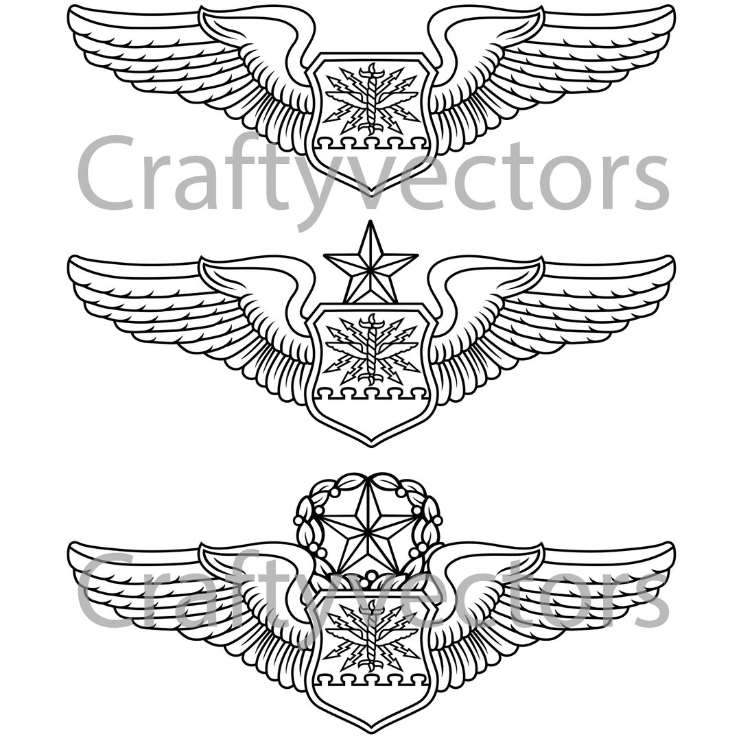 Air Force Navigator Wings Vector File - Etsy Canada