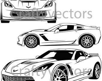 Corvette C6 Silhouette Vector File - Etsy