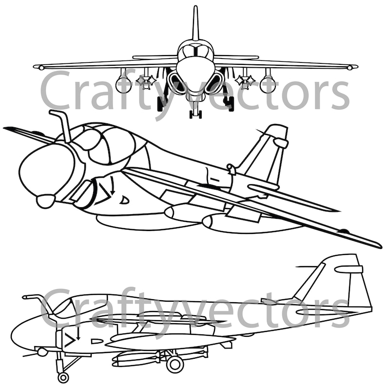 Grumman A-6 Intruder Vector File SVG - Etsy UK