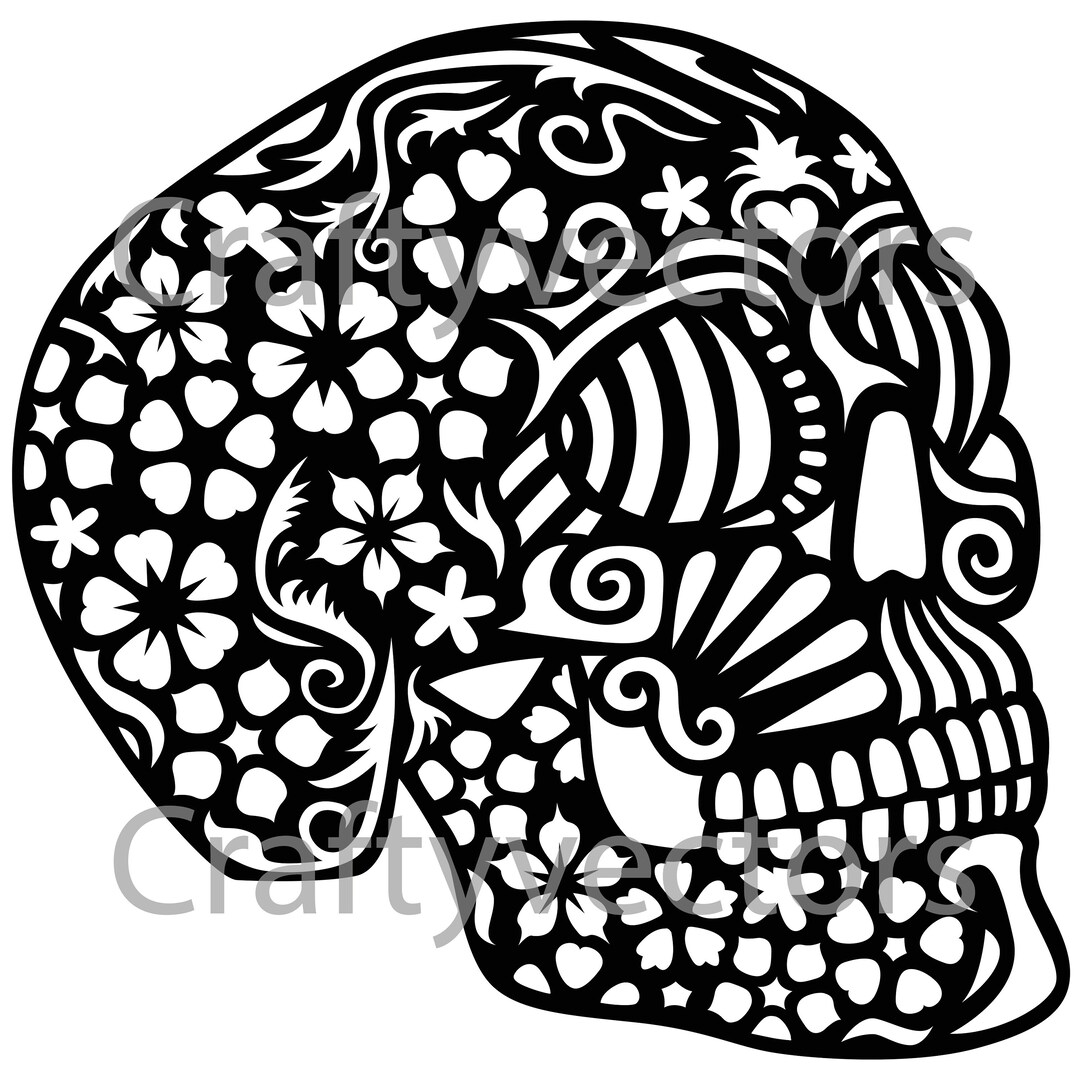 Decorative Skull SVG File - Etsy