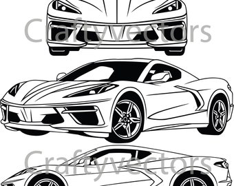 Corvette C8 Vector File - Etsy