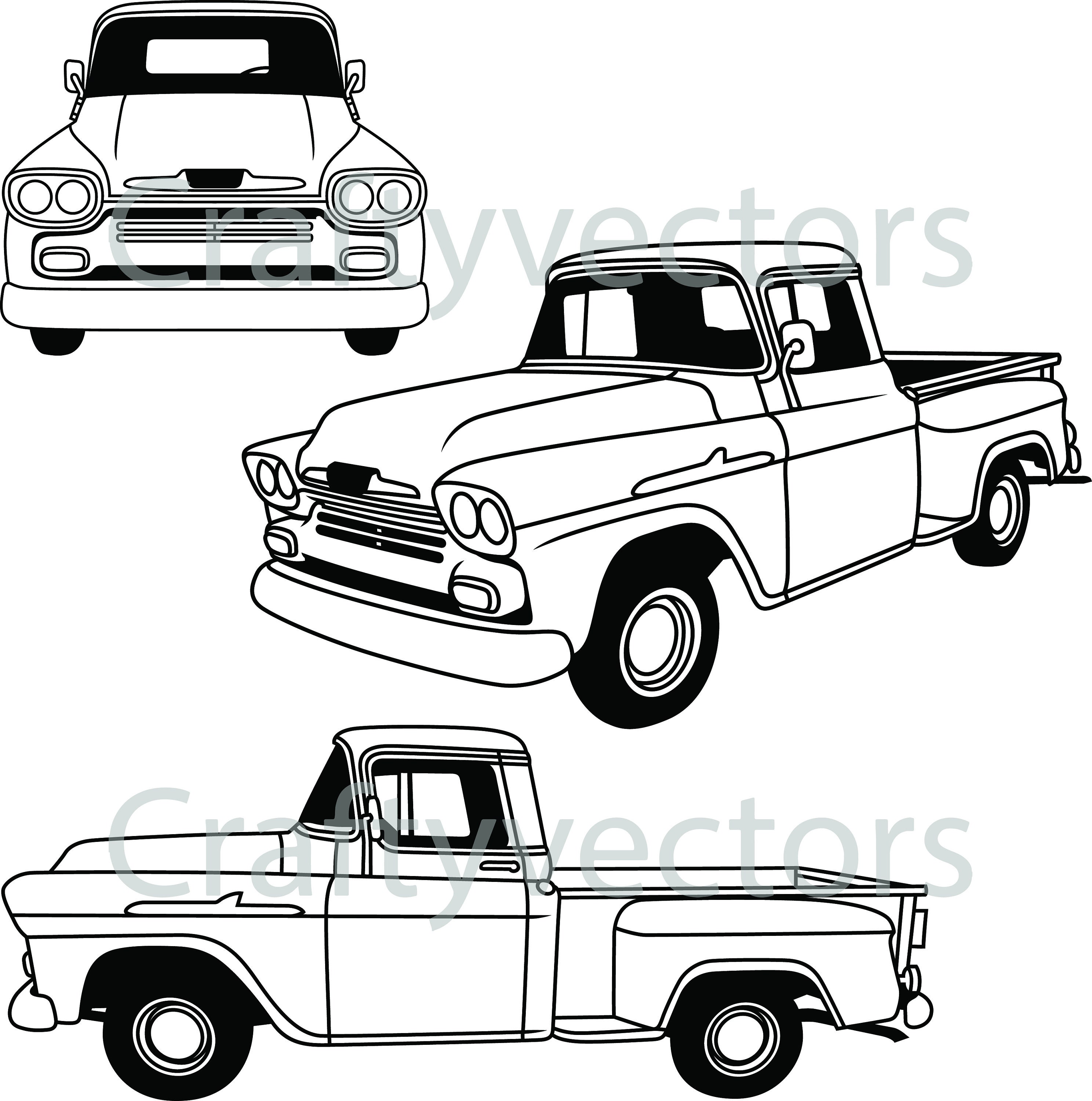 Chevrolet 3100 Pickup 1958 Vector File - Etsy Australia