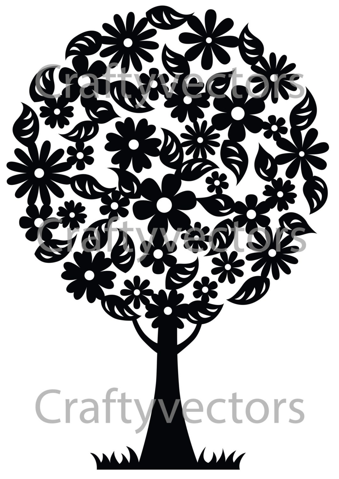 Flower Tree SVG File. - Etsy