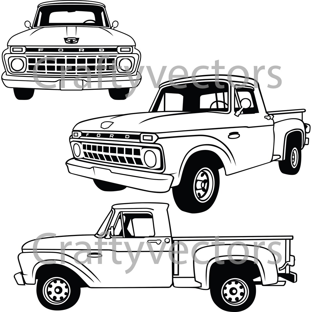 Ford F100 1965 Stepside Vector - Etsy