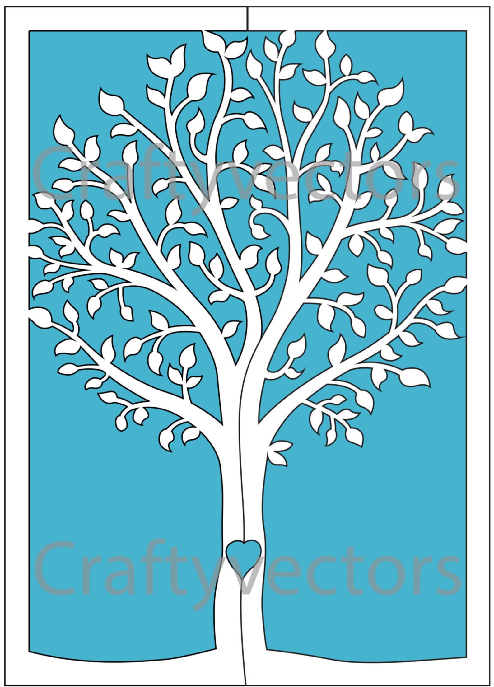 Tree Gate Card Vector Template | Etsy