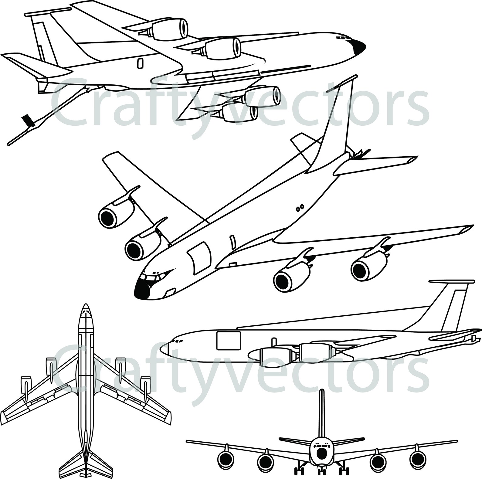 Boeing KC-135 Stratotanker Vector File SVG - Etsy UK