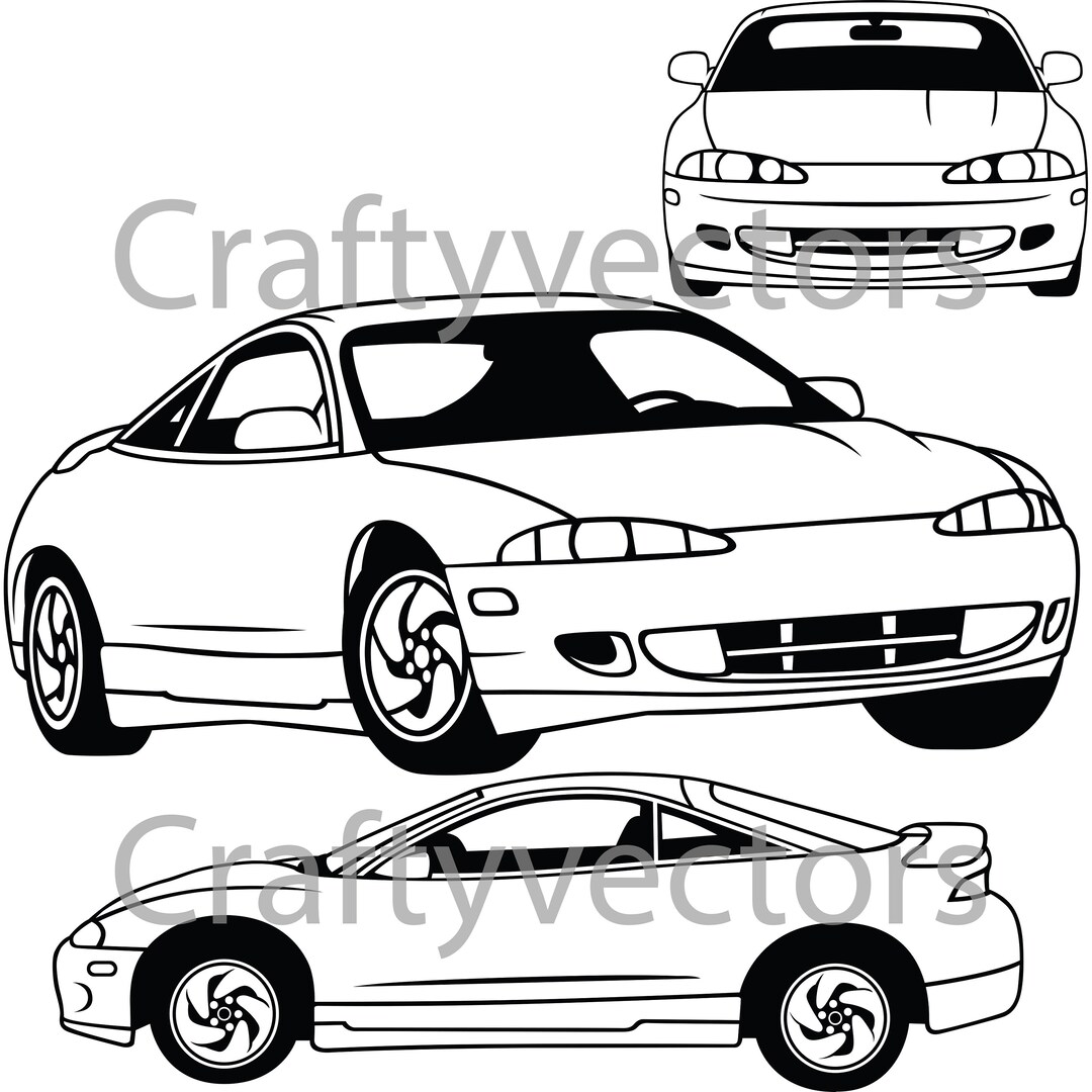 Mitsubishi Eclipse 1995 Vector File - Etsy