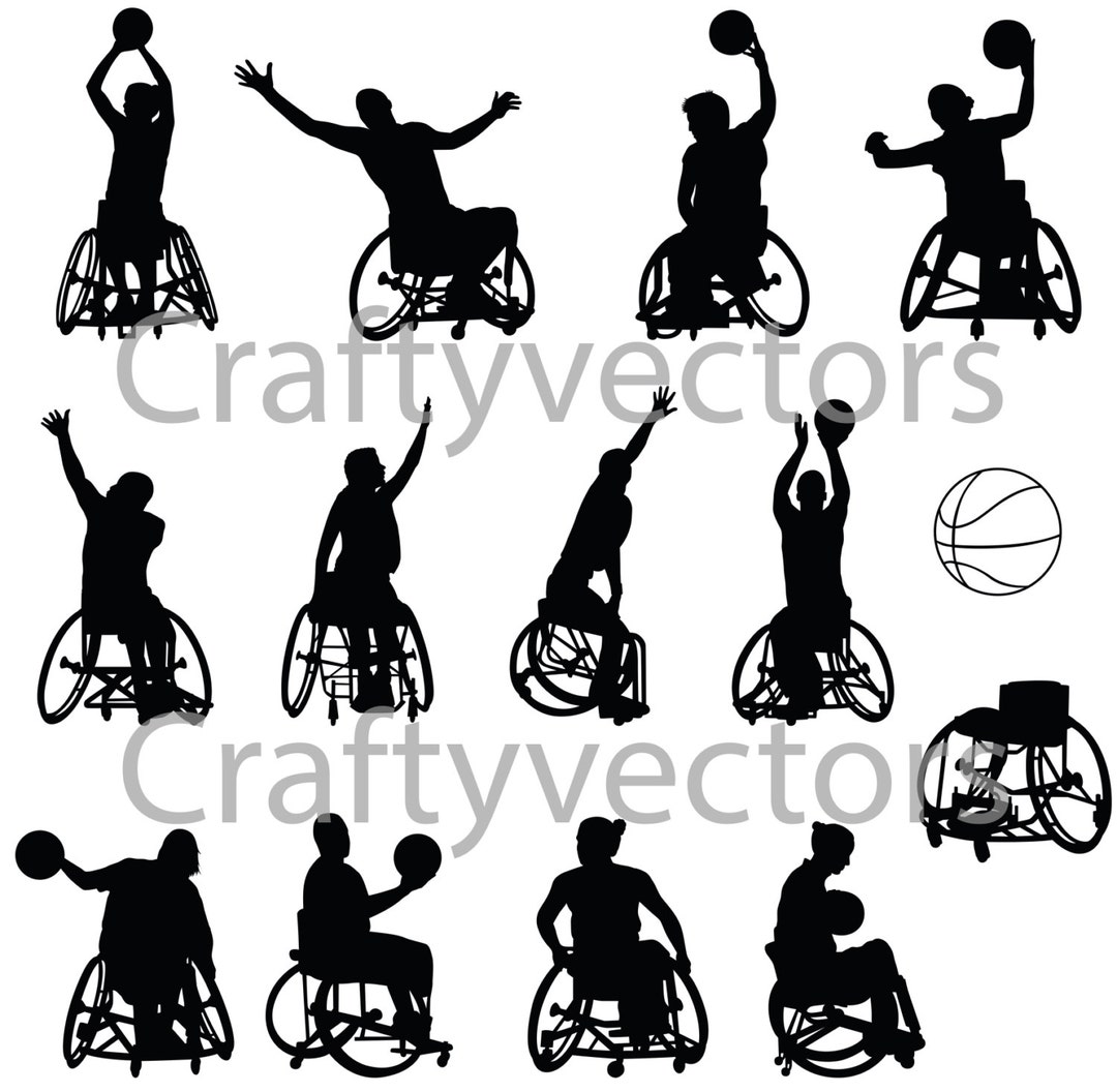Wheelchair Basketball Vector File SVG - Etsy Hong Kong