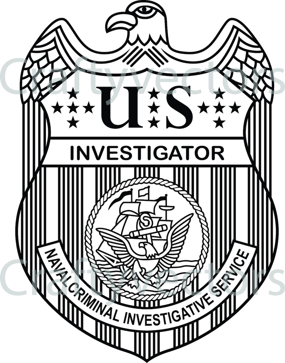 Navy NCIS Badge Investigator Vector File - Etsy