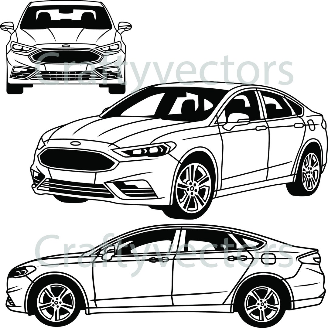 Ford Fusion Sport 2017 Vector File - Etsy Israel