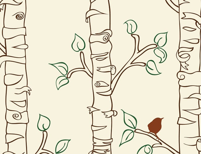 Birch Trees Vector File for Home Wall Decals - Etsy