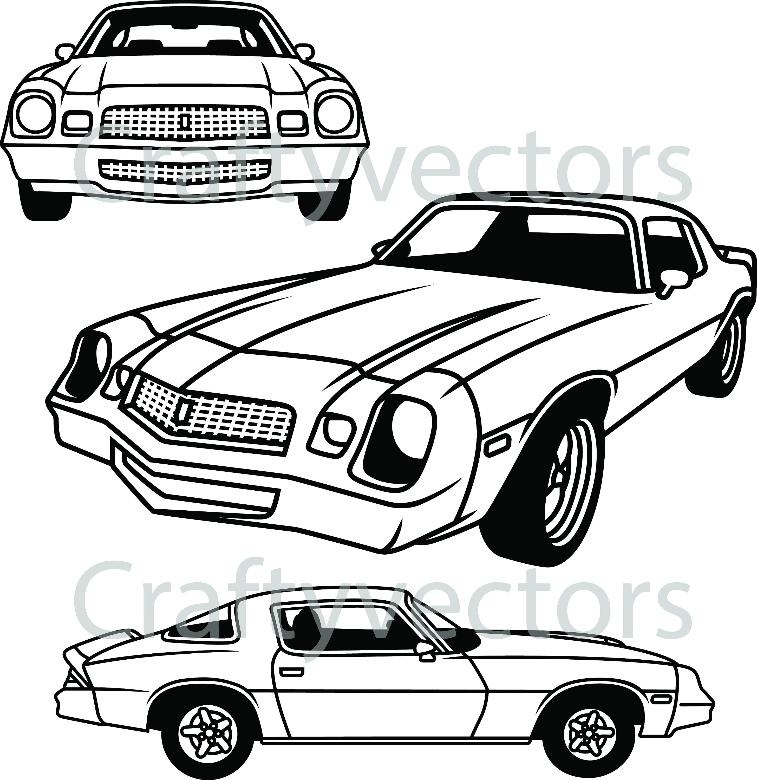 Camaro Outline Drawing