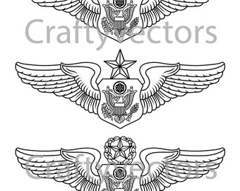 Enlisted Aircrew Wings Decal basic USAF Full Color Aircrew - Etsy