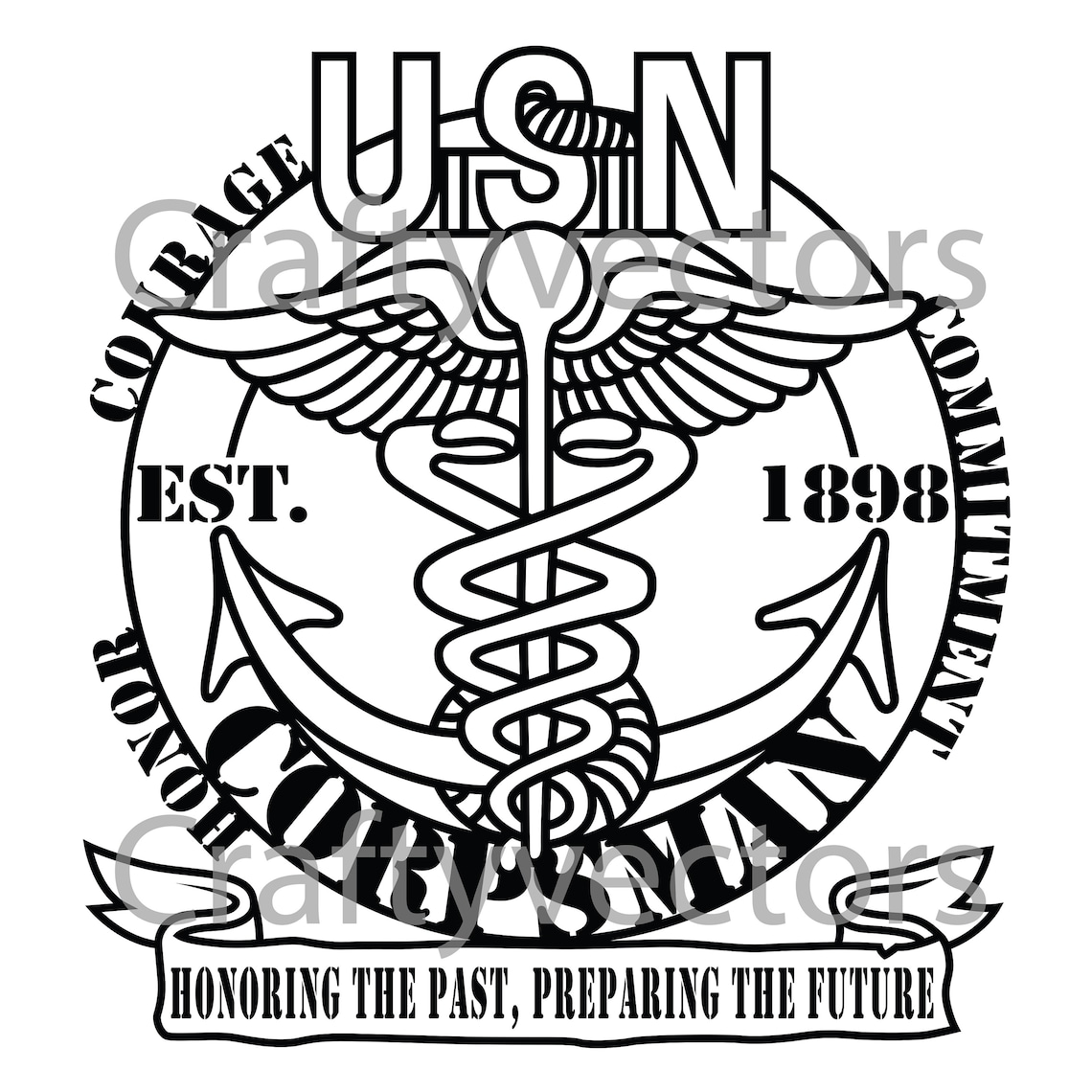 Navy Corpsman Badge Vector File | Etsy