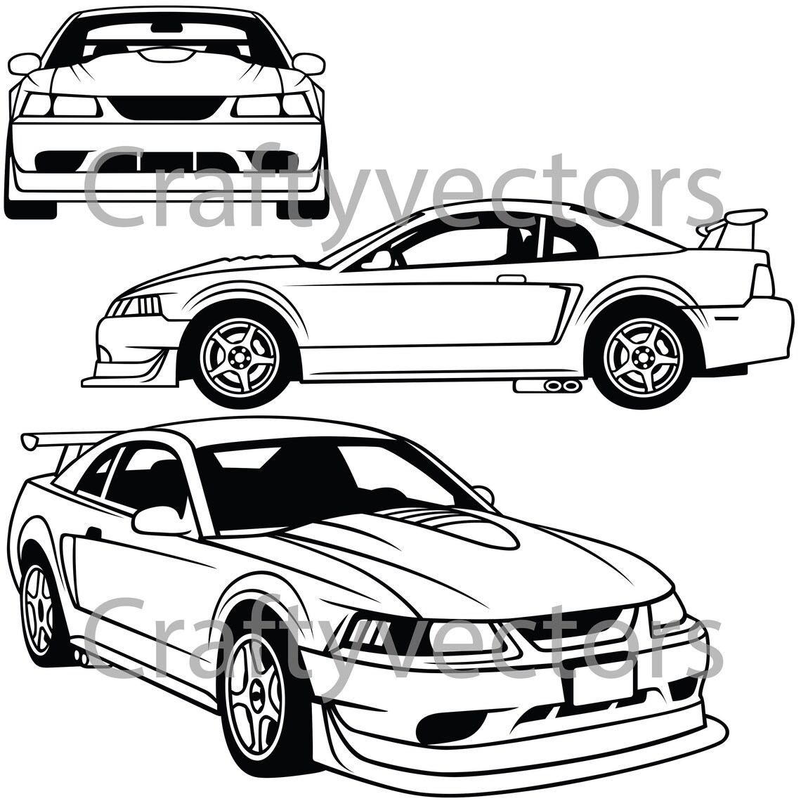 Ford Mustang 2000 SVT Cobra R Vector File | Etsy